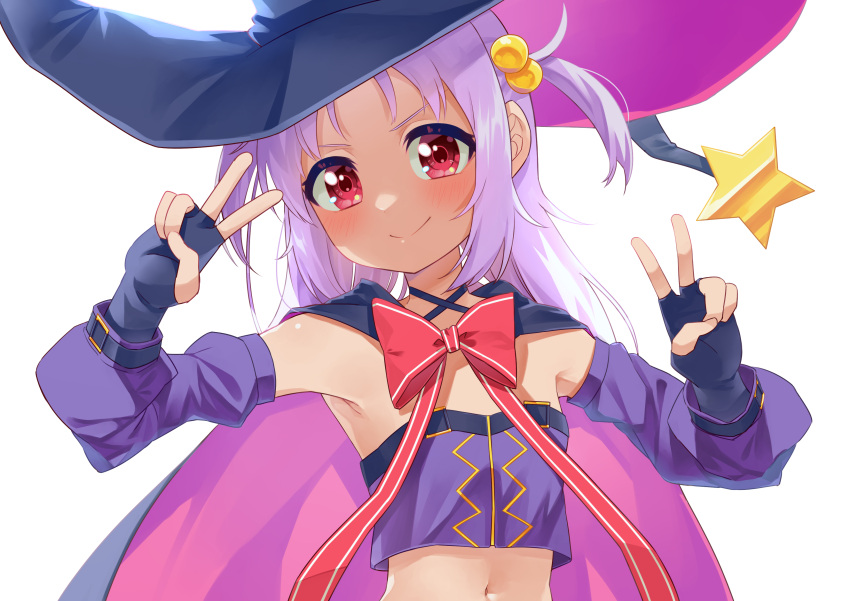 Safebooru - 1girl absurdres arm warmers bangs black cape black headwear cape cloak criss-cross ...