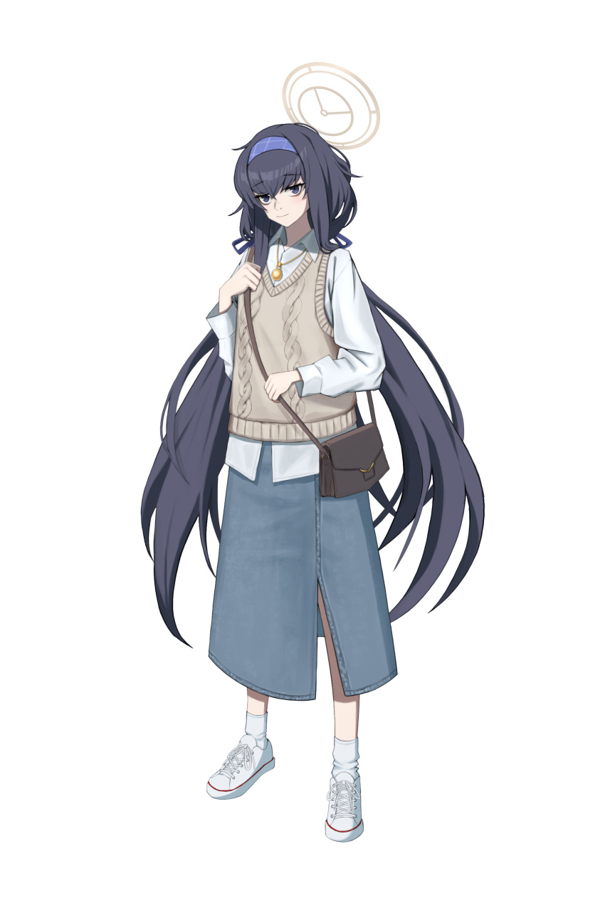 Safebooru - 1girl absurdres bags under eyes black hair blue archive blue eyes blue hairband blue ...