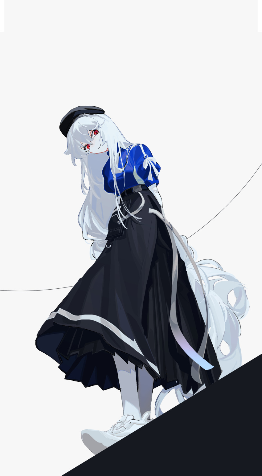 Safebooru - 1girl absurdres arknights arms behind back bangs beret black headwear black skirt ...