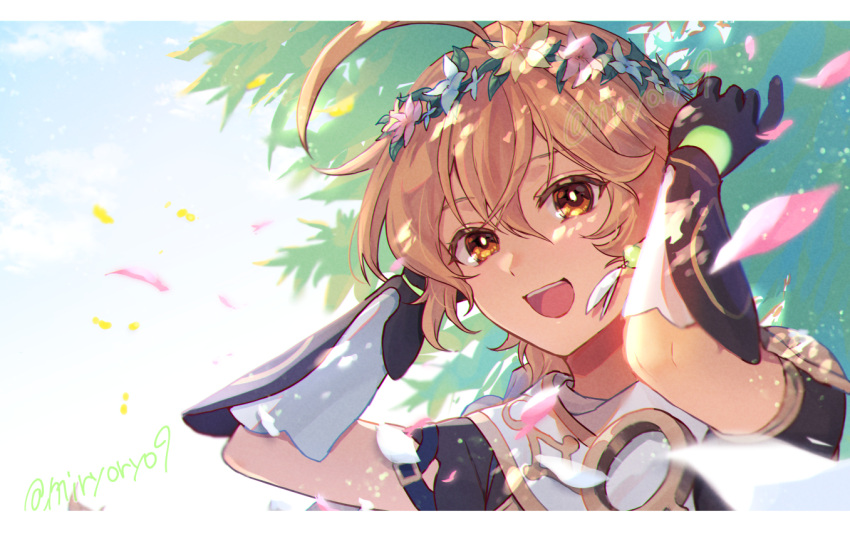 Safebooru - 1boy aether (genshin impact) black gloves black shirt ...