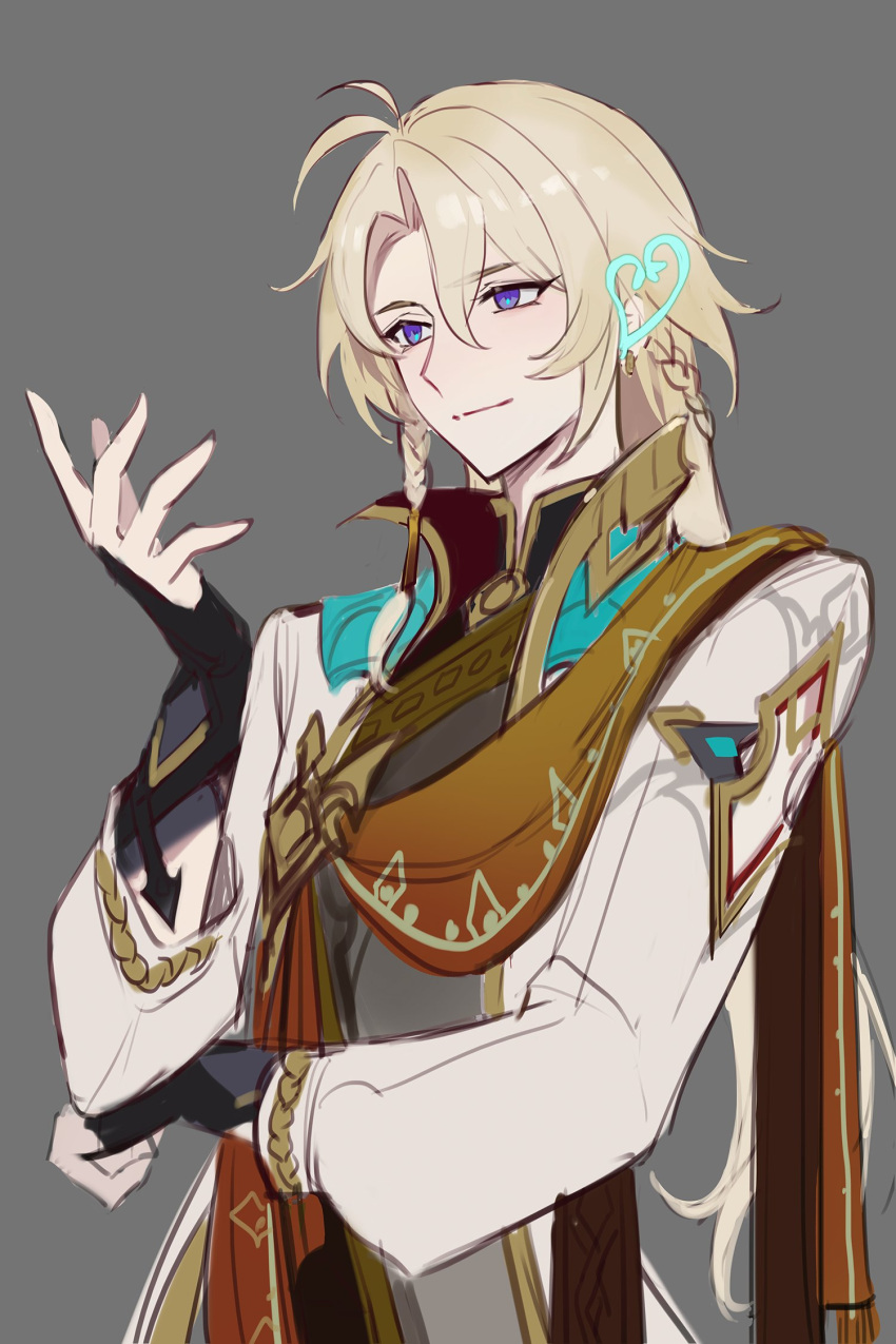 Safebooru - 0jae 1boy akasha terminal bangs black gloves blonde hair braid brown scarf closed ...