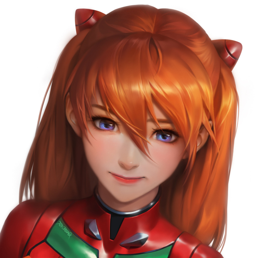 Safebooru - 1girl artist name bangs blue eyes bodysuit hair between ...