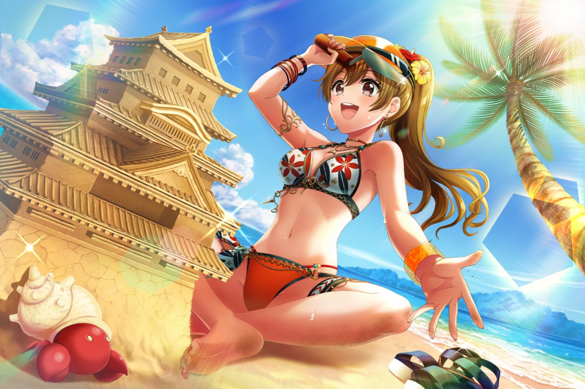 Safebooru - bikini blush brown eyes brown hair d4dj long hair smile yamate kyouko | 4141812