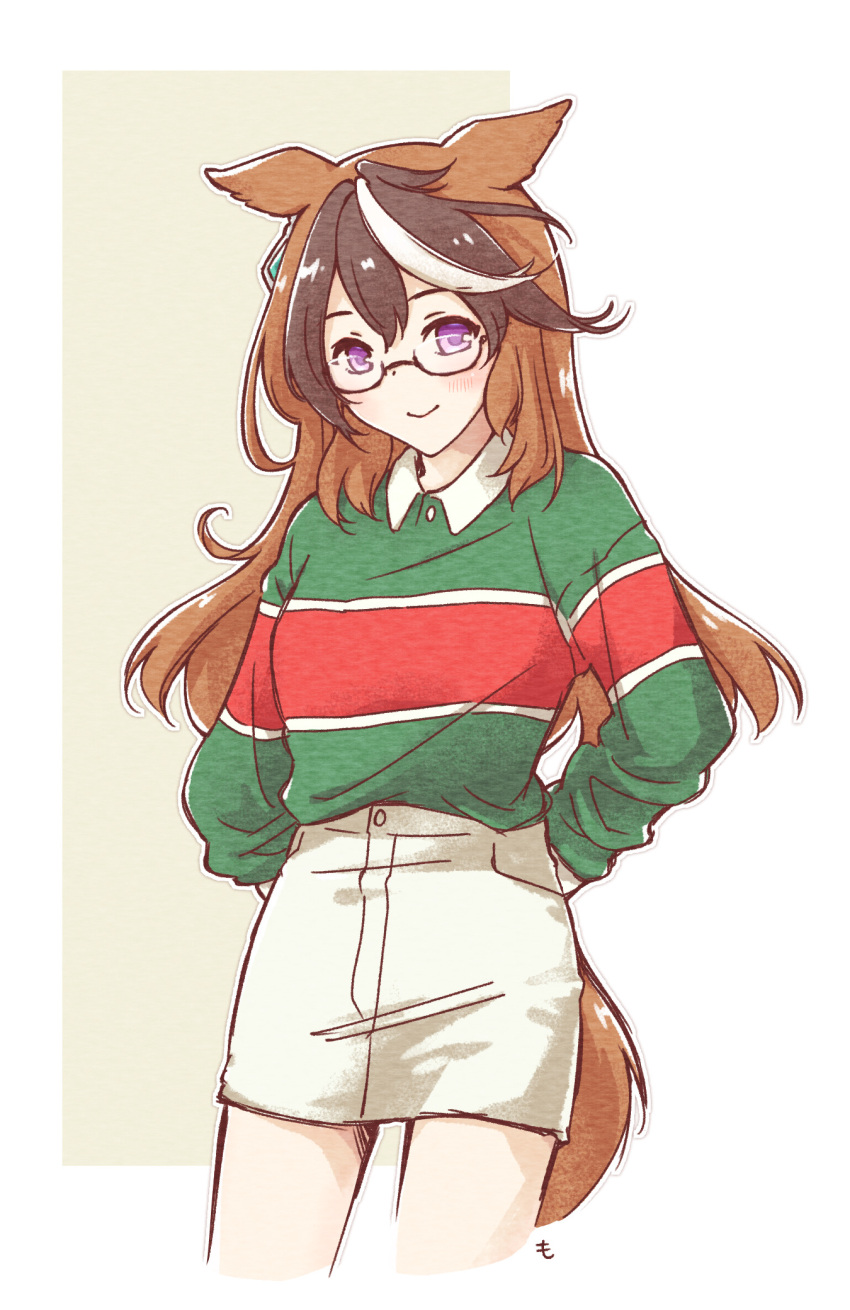 Safebooru - 1girl alternate costume animal ears arms behind back bespectacled blush breasts ...