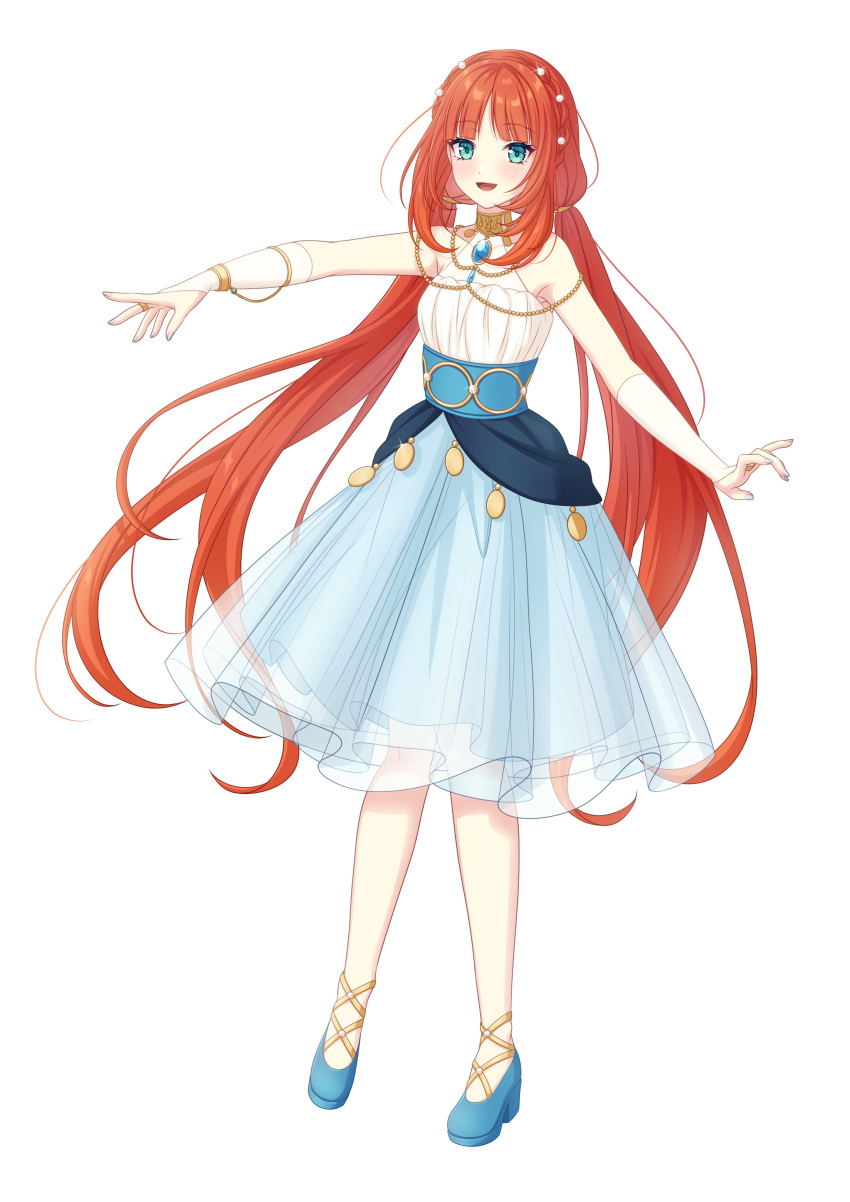Safebooru - 1girl absurdres bare shoulders blue eyes breasts dress ...