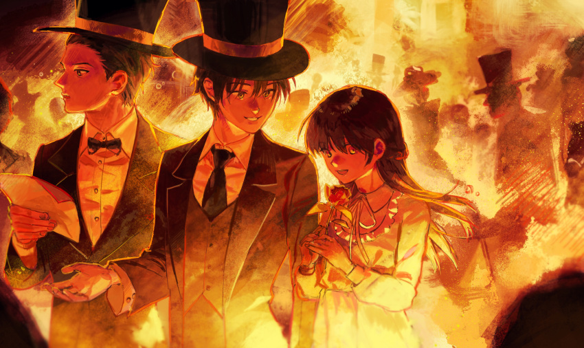 Safebooru - absurdres arm up bangs benson moretti black bow black ...