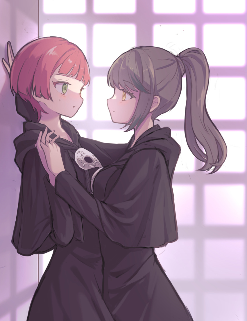 Safebooru - 2girls absurdres agdistis (ff14) bangs black capelet black robe blunt bangs bob cut ...