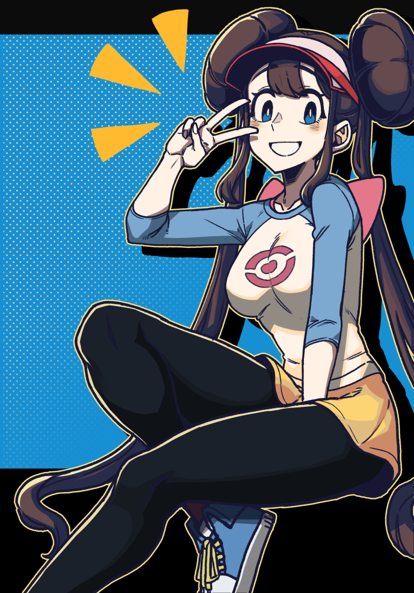 Safebooru - 1girl absurdres black background black pantyhose blue background blue eyes blue ...