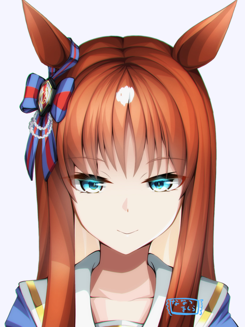 Safebooru - 1girl animal ears bangs blue eyes blush brown hair closed mouth ear blush grass ...