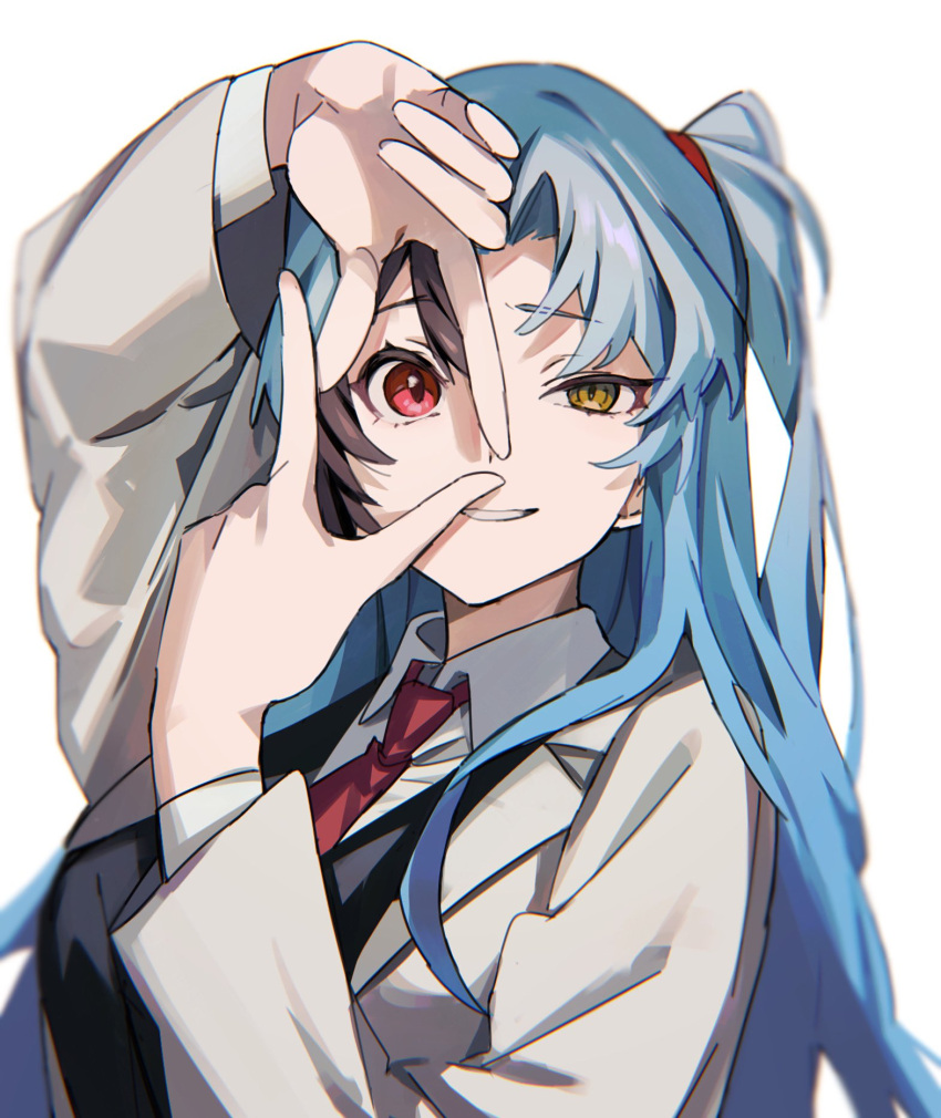 Safebooru - 2girls angela (project moon) black hair black vest blue ...