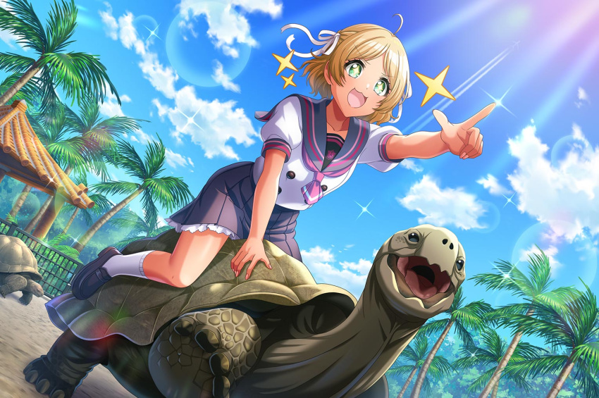 Safebooru - blonde hair blush d4dj dress green eyes short hair smile takeshita miiko | 4146997