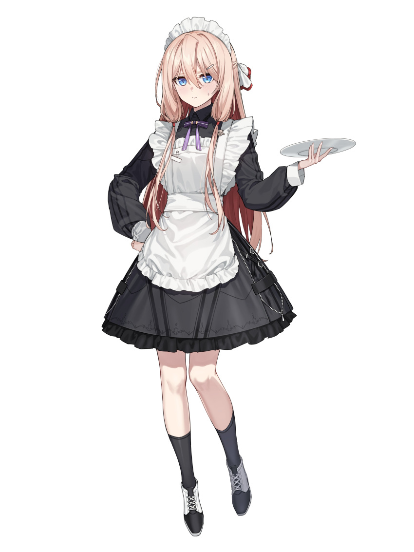Safebooru - 1girl 2qba absurdres alternate costume apron bangs black ...