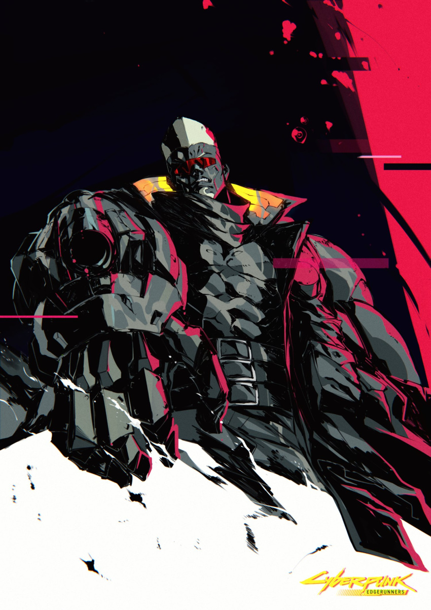 Safebooru 1boy Aiming At Viewer Arm Cannon Belt Clenched Teeth 5833