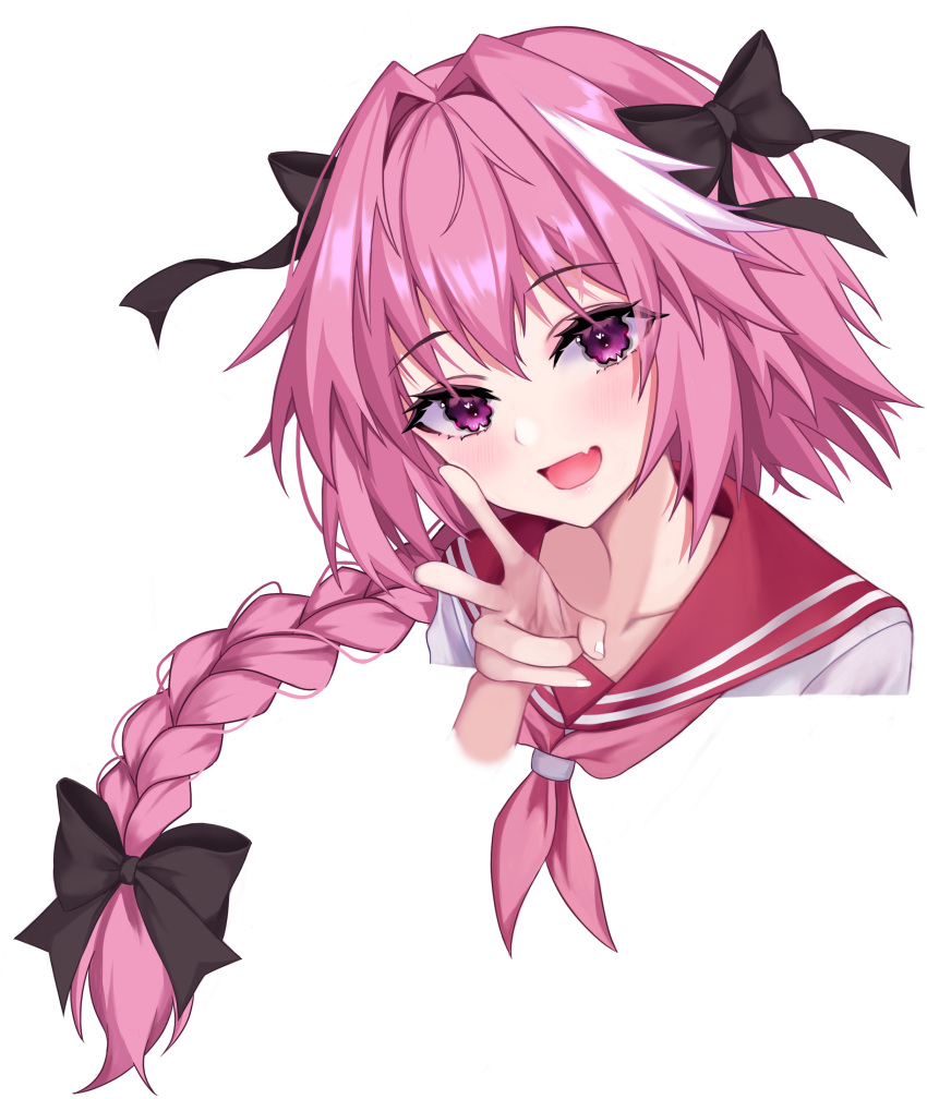 Safebooru - 1boy absurdres astolfo (fate) astolfo (sailor paladin) (fate) black bow bow braid ...