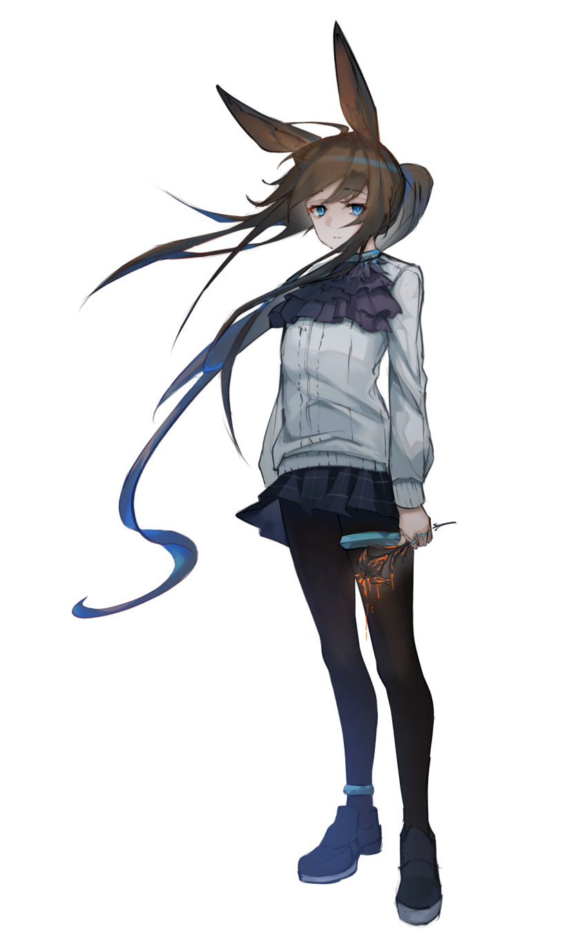 Safebooru - 1girl absurdres amiya (arknights) animal ears anklet arknights ascot black footwear ...