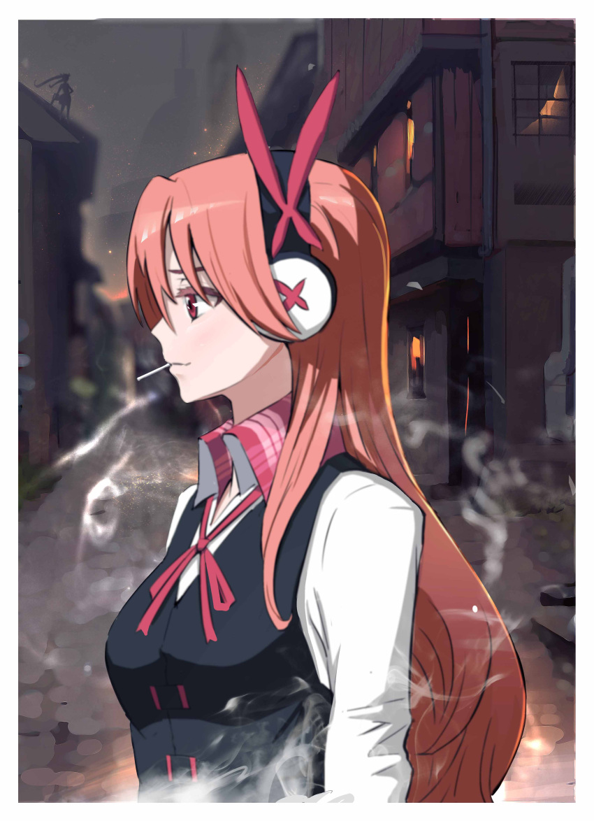 Safebooru - 1girl absurdres akame ga kill! aki no kan bangs black hairband black vest blurry ...