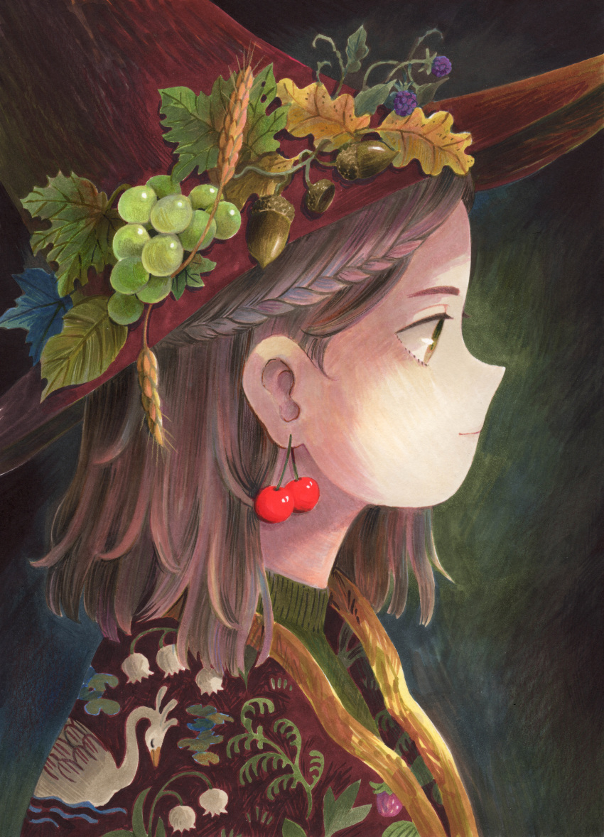 Safebooru - 1girl absurdres acorn bangs blue leaf bob cut braid braided ...