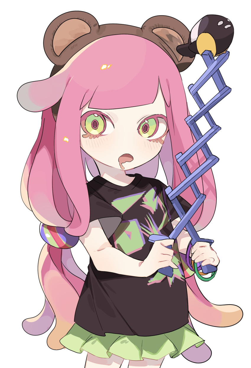 Safebooru - 1girl animal ears bangs bear ears black shirt blunt bangs bracelet colored eyelashes ...