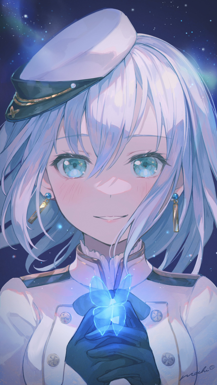 Safebooru - absurdres bang dream! black gloves blue eyes bug butterfly buttons double-breasted ...