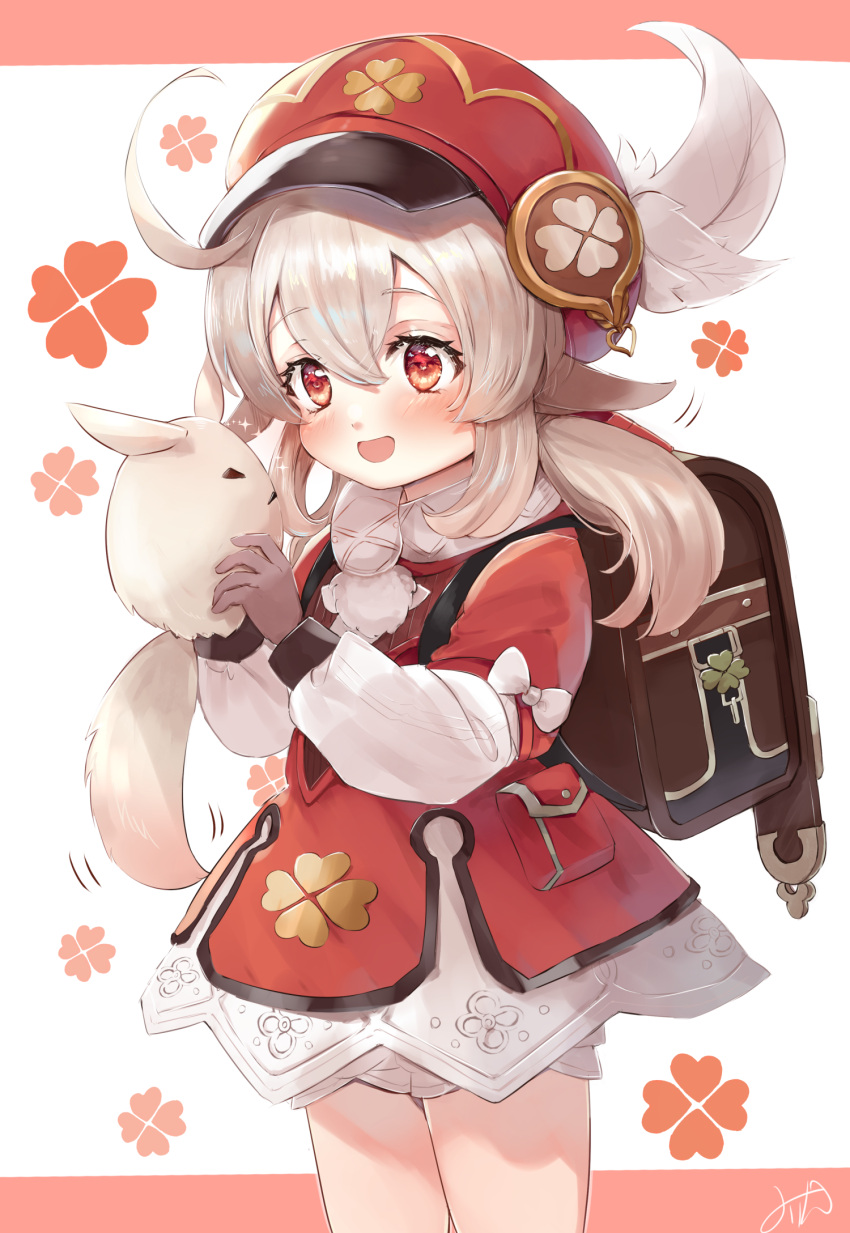 Safebooru - 1girl backpack bag bare legs blonde hair cabbie hat dodoco ...