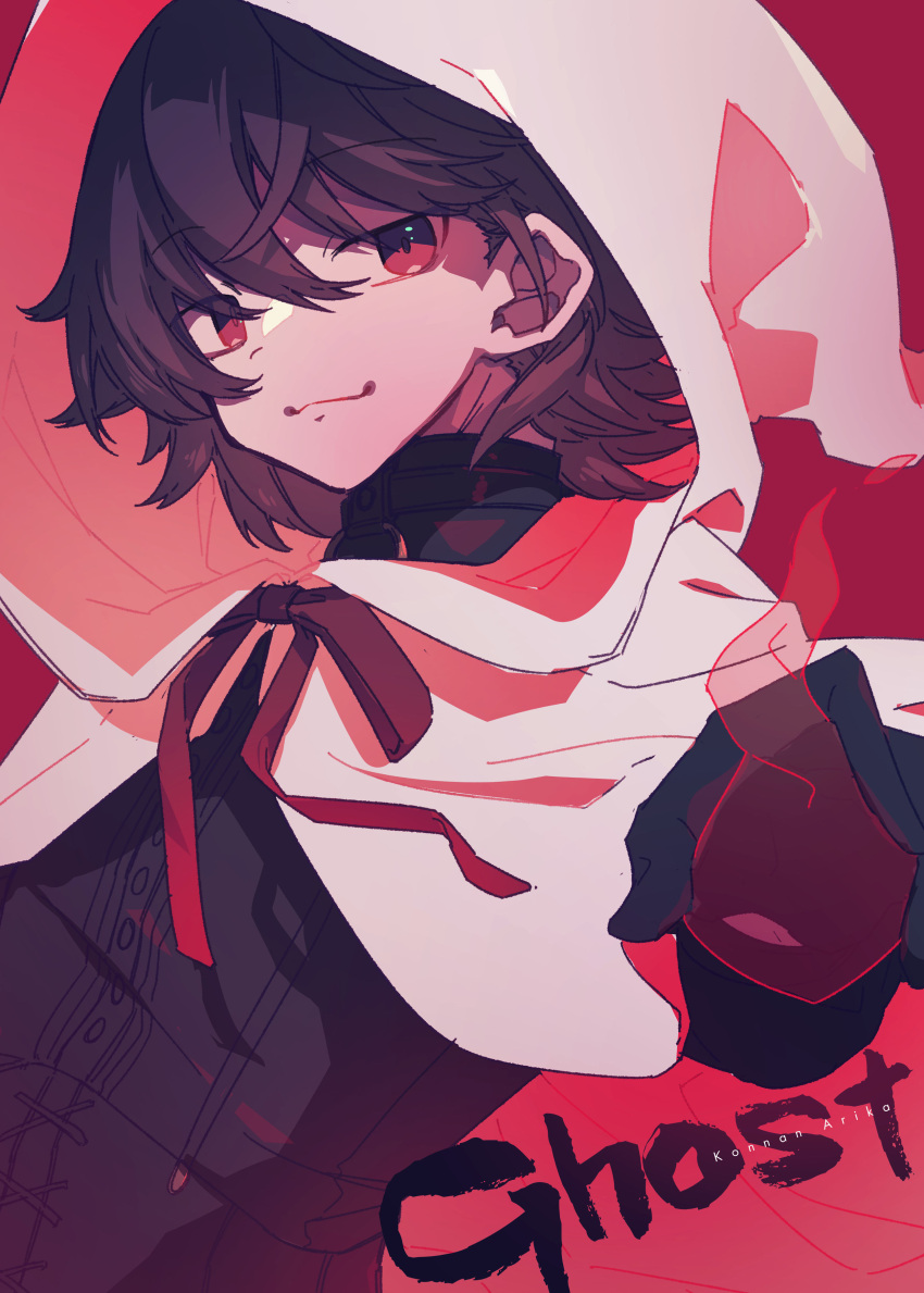 Safebooru - 1boy absurdres black shirt brown hair character name ...