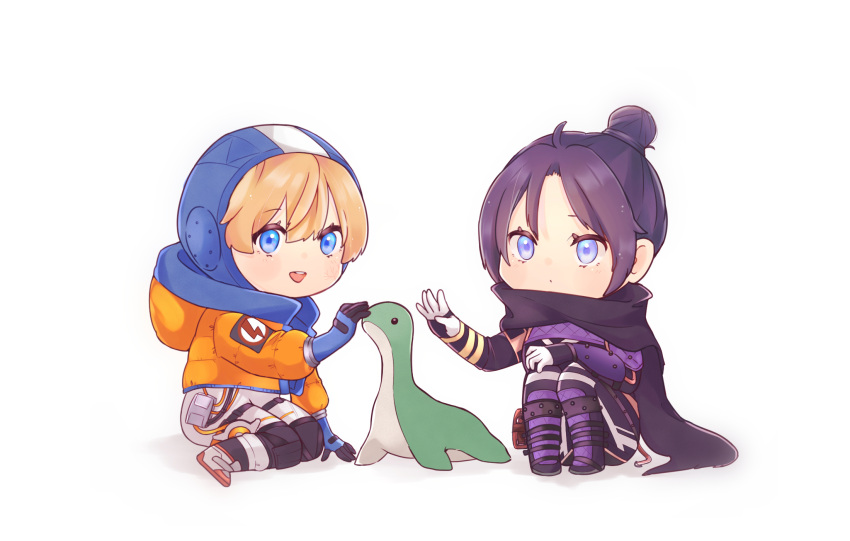 Safebooru - 2girls animification apex legends bangs black bodysuit black gloves black hair black ...