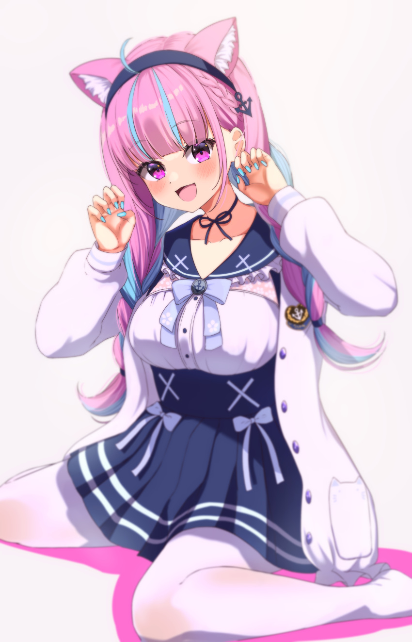 Safebooru - 1girl :d absurdres ahoge anchor hair ornament animal ear fluff animal ears bangs ...