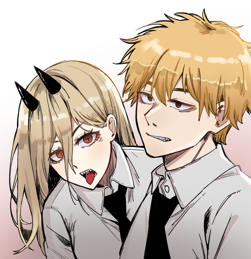 Safebooru - + + 1boy 1girl blonde hair chainsaw man clenched teeth ...