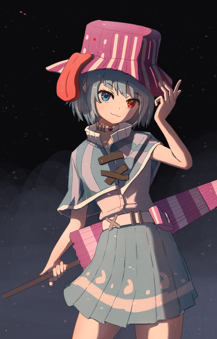 Safebooru - 1girl :3 absurdres blue capelet blue eyes blue hair blue skirt blush buttons capelet ...