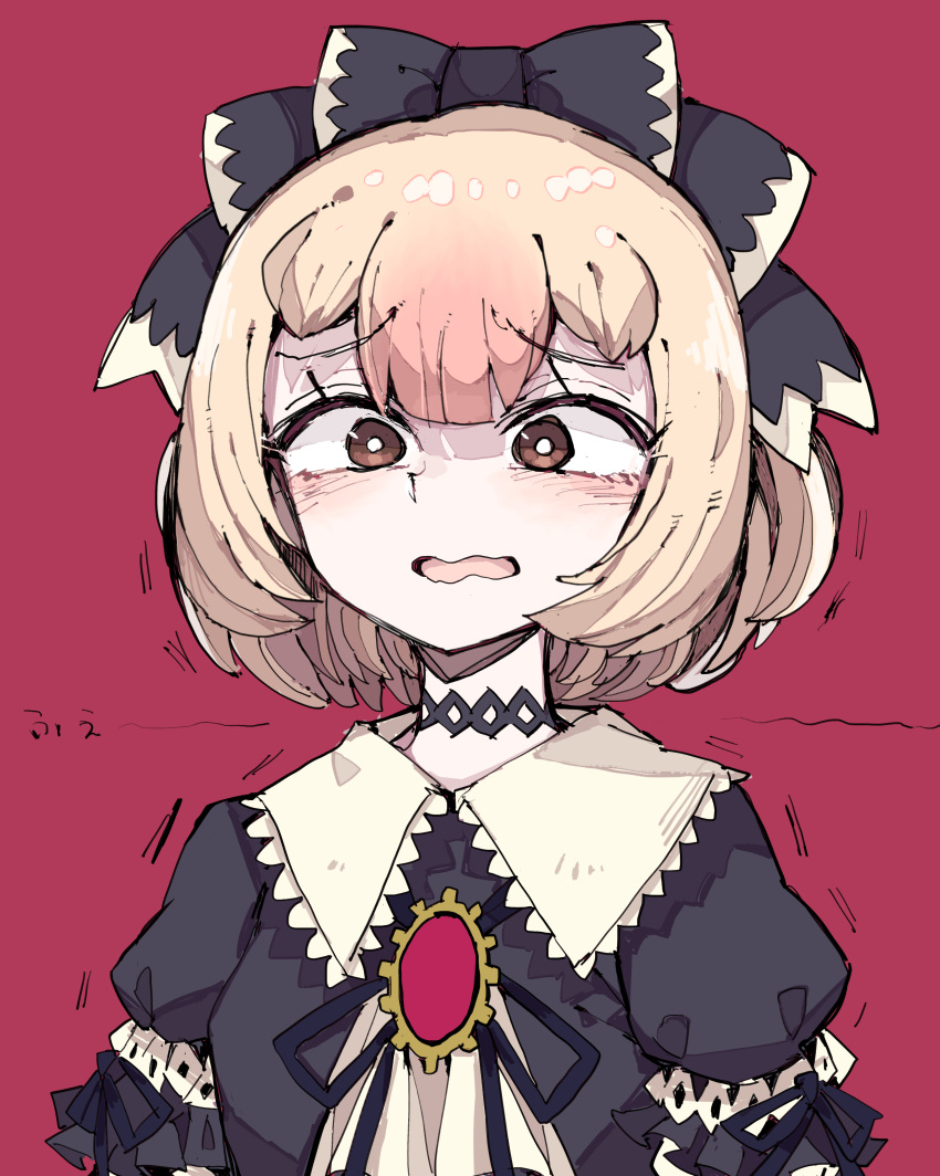 Safebooru - 1girl absurdres alternate costume black bow blonde hair bow bright pupils brown eyes ...