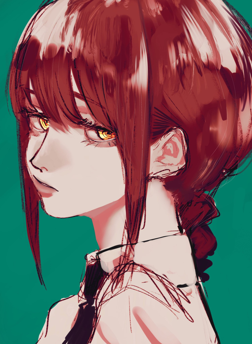 Safebooru - 1girl bangs black necktie bonjindaaa braid braided ponytail chainsaw man collared ...