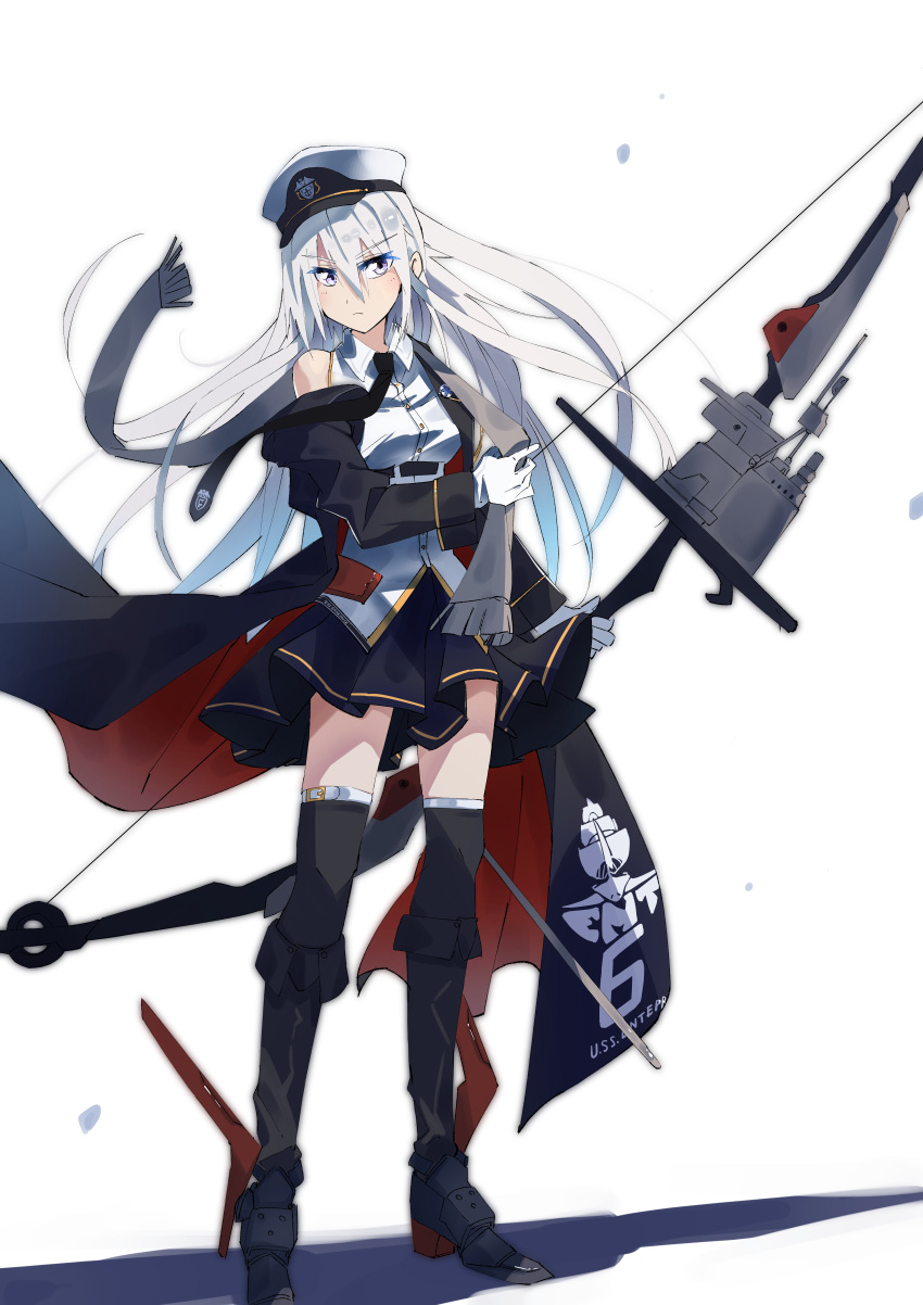 Safebooru - 1girl absurdres azur lane belt black belt black coat black skirt boots bow breasts ...