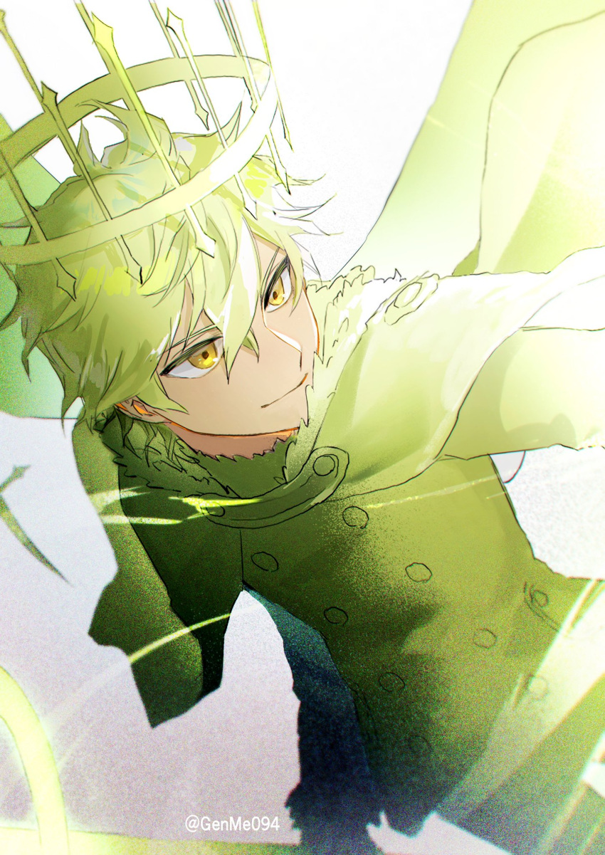 Safebooru - black clover fairy wings gen me green hair halo highres ...