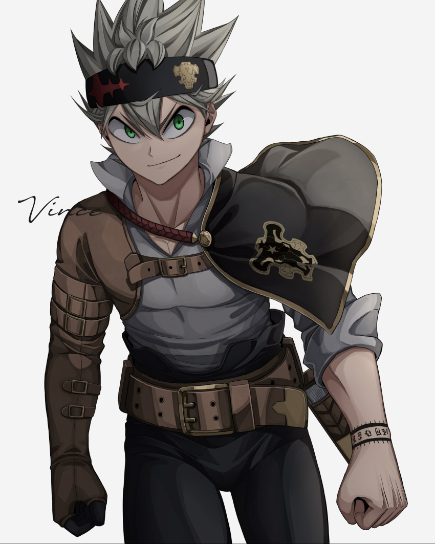 Safebooru - asta (black clover) belt black bull (emblem) black capelet black clover brown belt ...