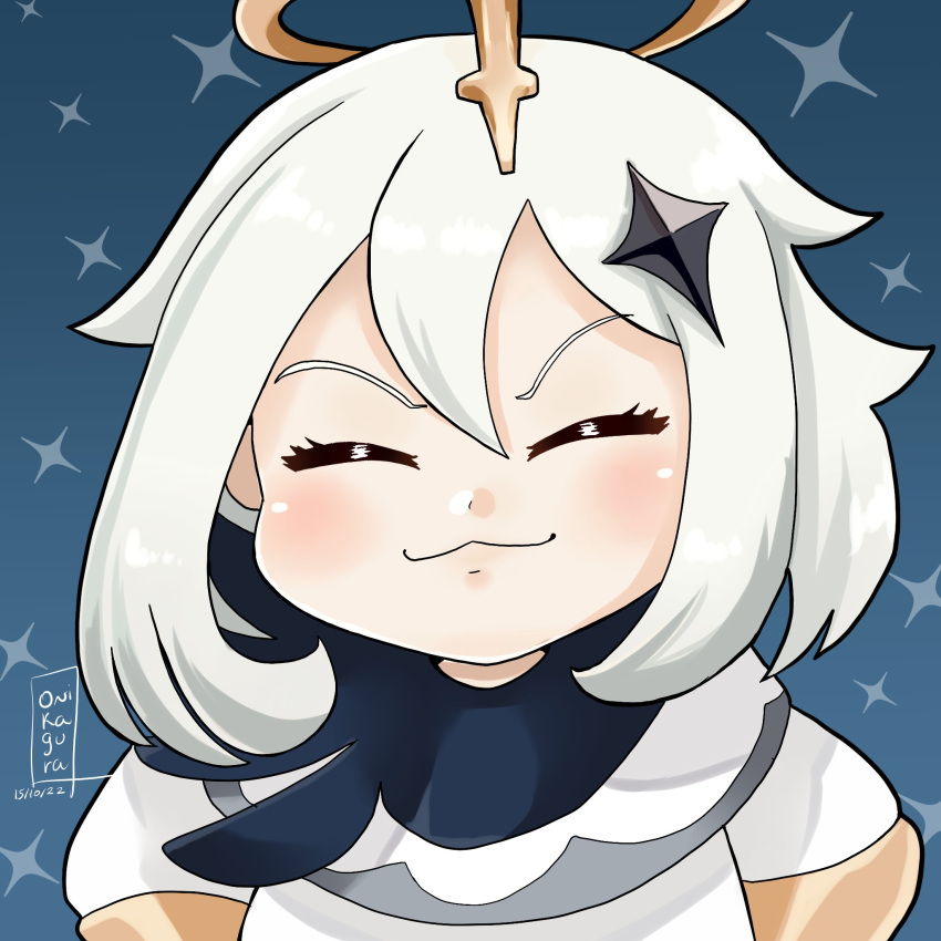 Safebooru - 1girl :3 arms behind back bangs blue scarf bridget (guilty ...