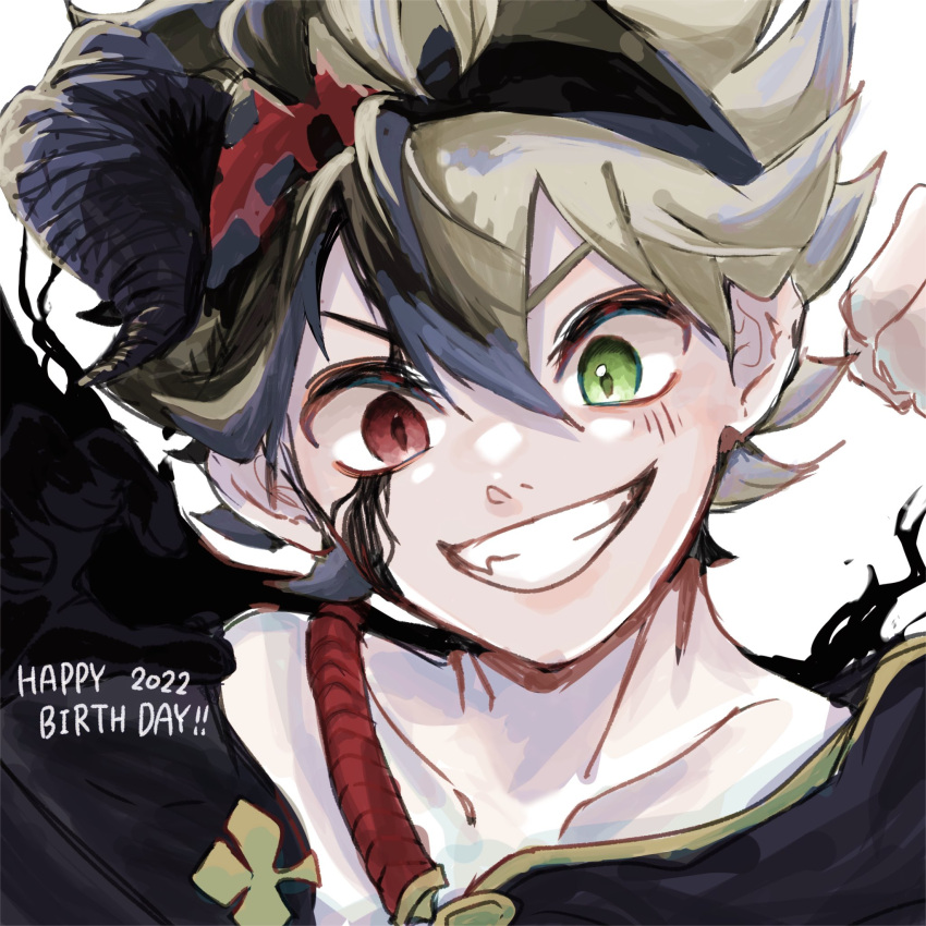 Safebooru - asta (black clover) black clover black hair black headband demon horns green eyes ...