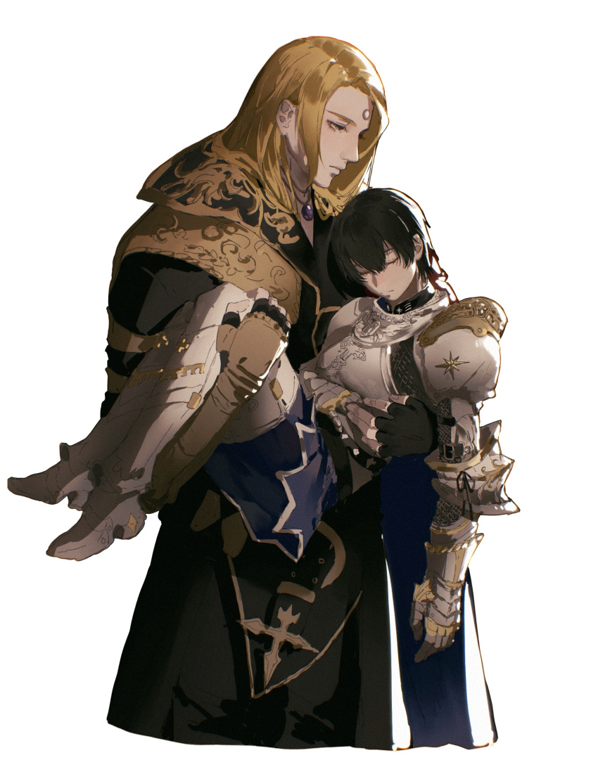 Safebooru - 1boy 1girl absurdres adventurer (ff14) armor bangs black coat black gloves black ...