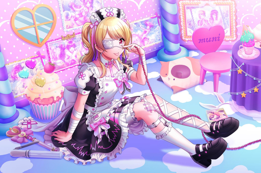 Safebooru - aimoto rinku blonde hair d4dj dress eyepatch long hair red eyes | 4177689