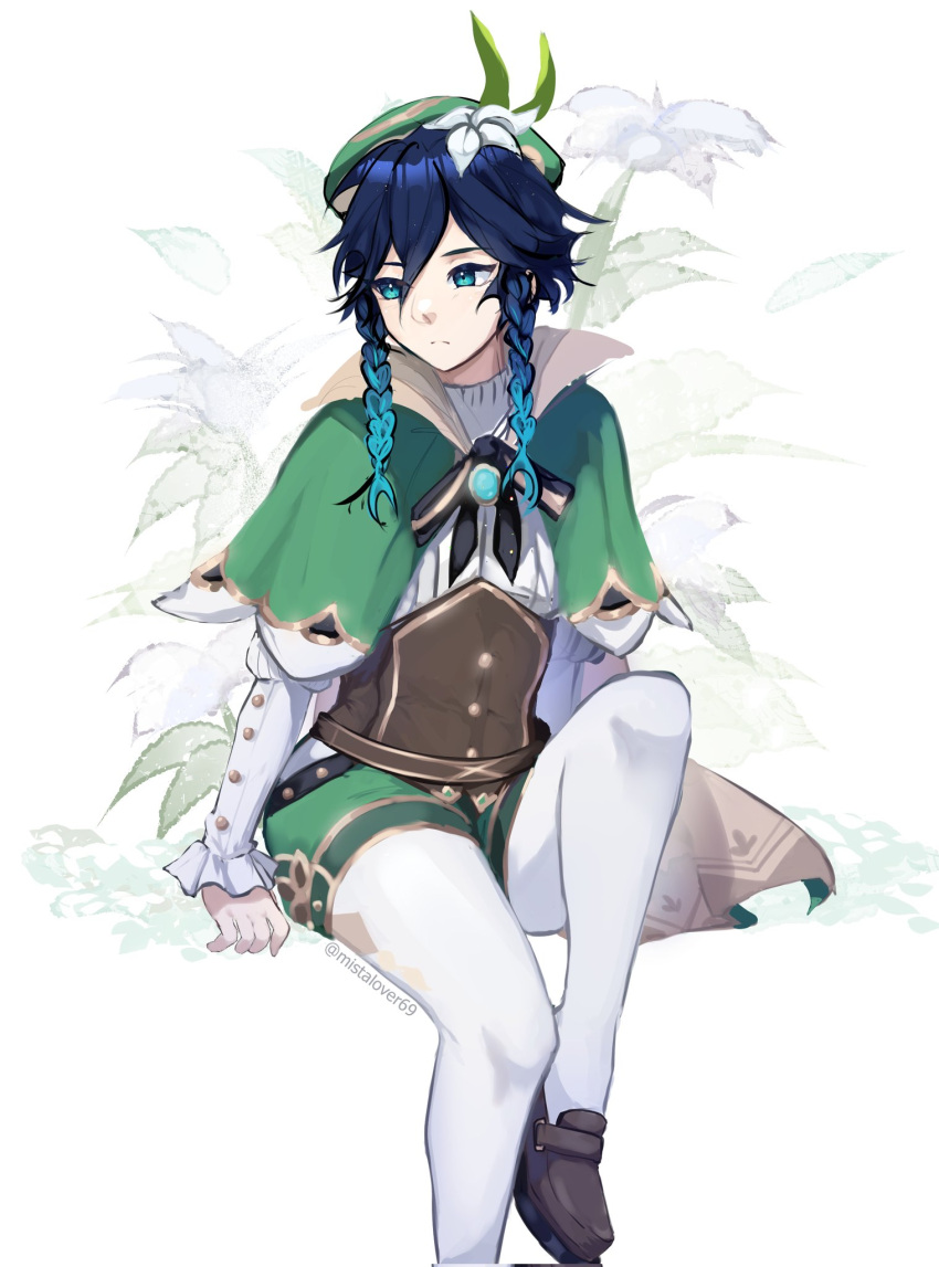 Safebooru - 1boy 2022 bangs black hair blue hair braid choripan closed mouth frown genshin ...