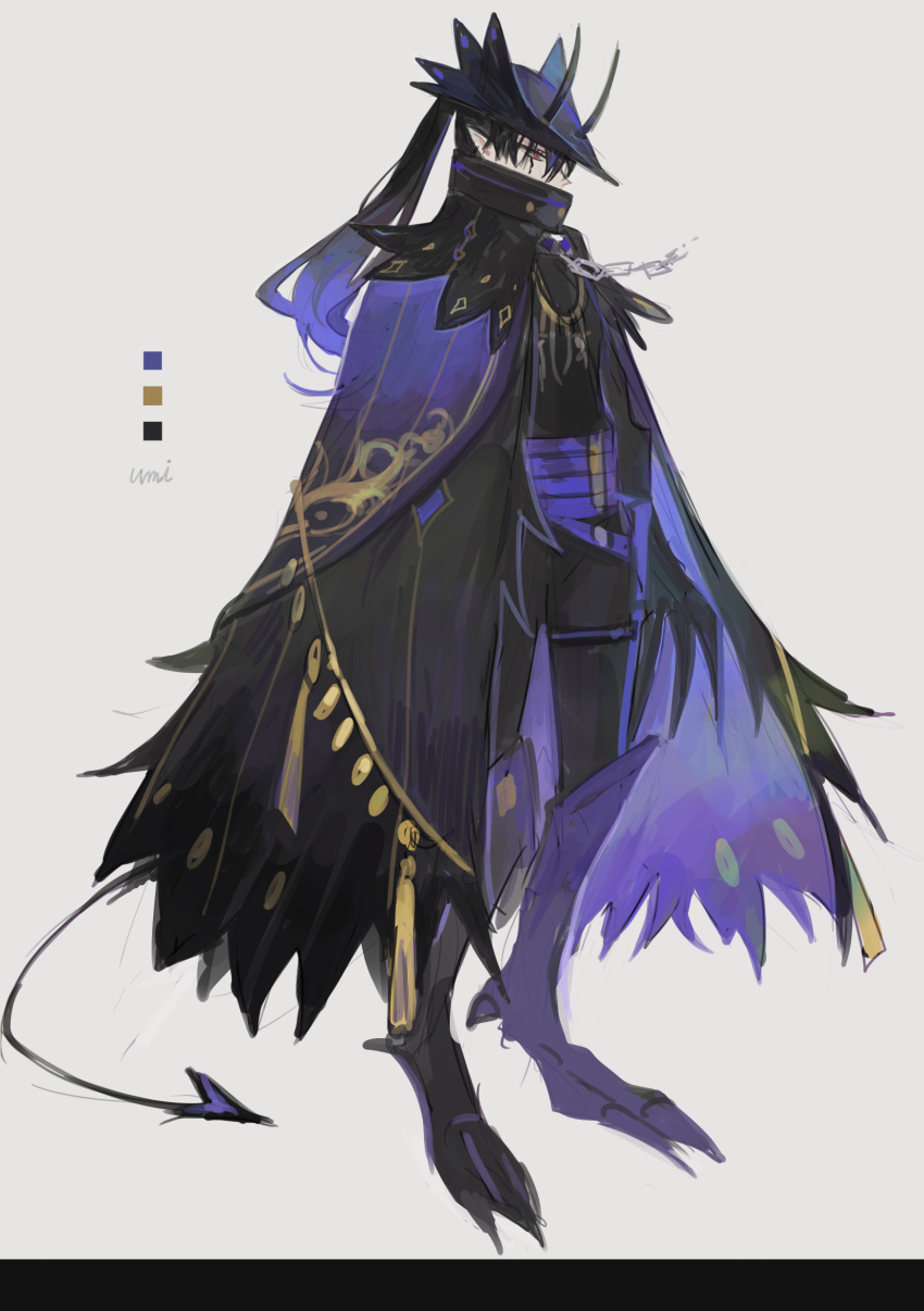 Safebooru - 1boy absurdres black cloak black clover black hair black headwear chain cloak collar ...