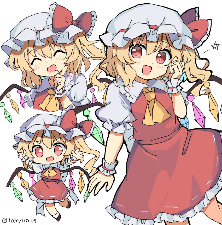 Safebooru - 1girl ascot blonde hair bow chibi closed mouth flandre ...