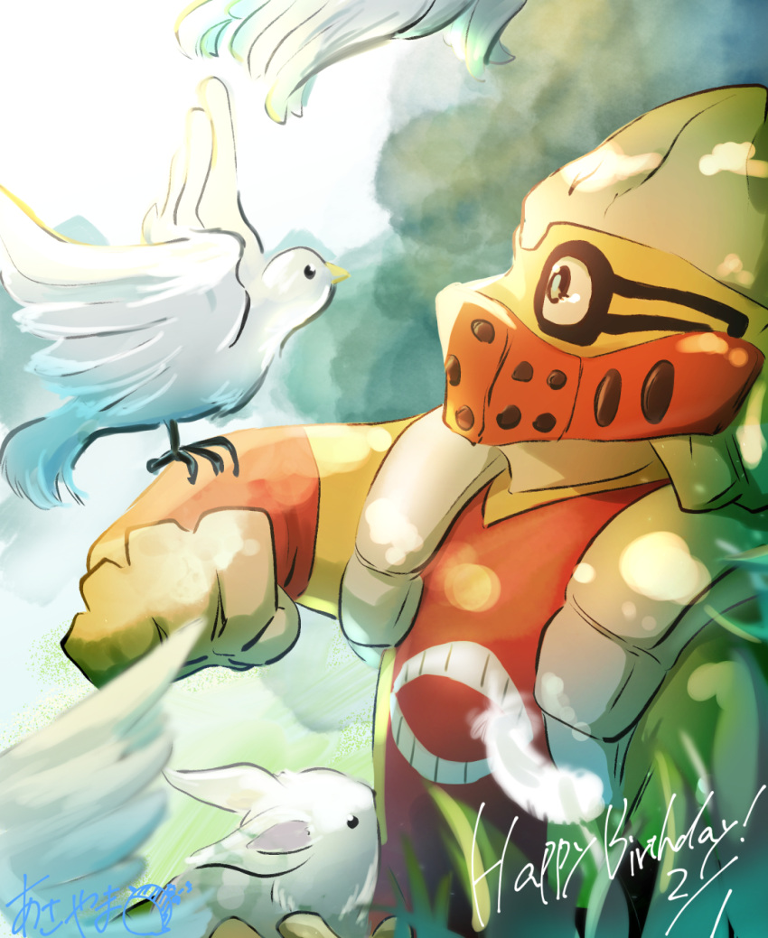 Safebooru - 1boy animal ears animal on arm artist name asayama nano ...