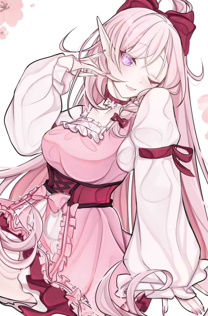 Safebooru - 1girl absurdres breasts closed mouth diamond-shaped pupils diamond (shape) dress elf ...