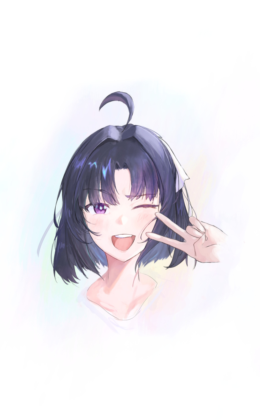 Safebooru - 1girl ahoge awa subaru black hair blush commentary cropped ...