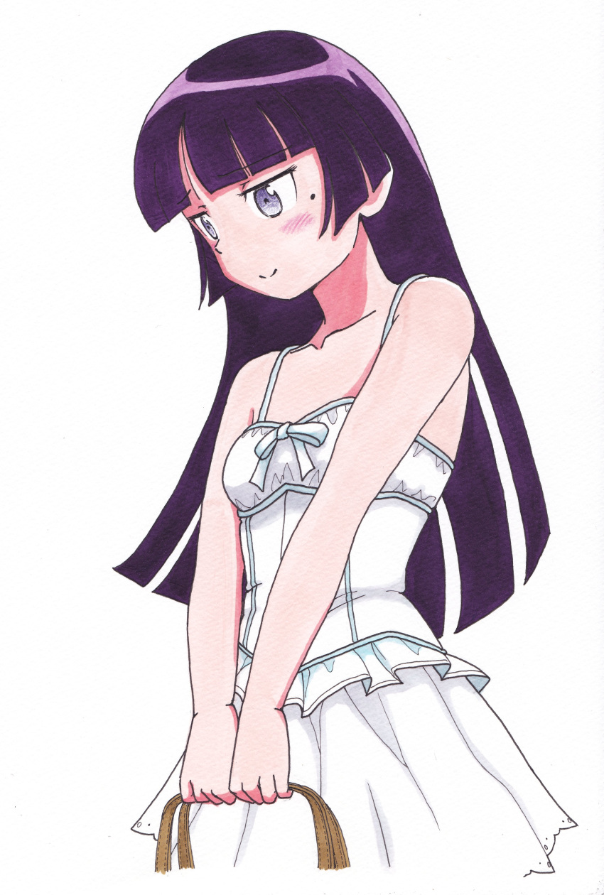 Safebooru 1girl Absurdres Bag Blunt Bangs Blunt Ends Breasts 0946
