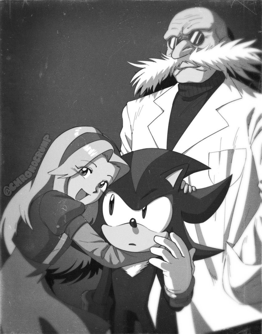 Safebooru - 1girl 2boys absurdres bald chronocrump facial hair furry ...