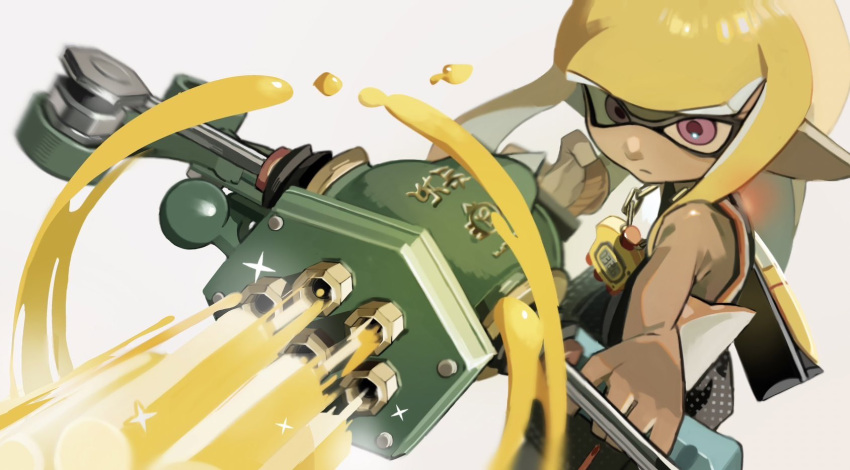 Safebooru - 1girl black tank top blonde hair blunt bangs bow (weapon ...