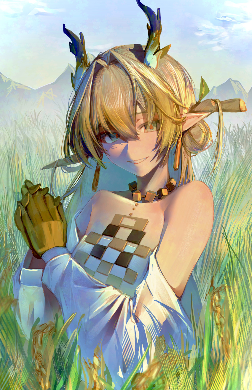 Safebooru 1girl D Absurdres Arknights Bare Shoulders Blonde Hair 4211