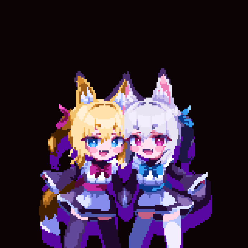 Safebooru - 2girls animal ear fluff animal ears animated animated gif ...