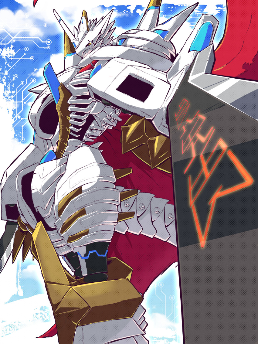 Safebooru - absurdres arm blade cape colored skin digimoji digimon ...
